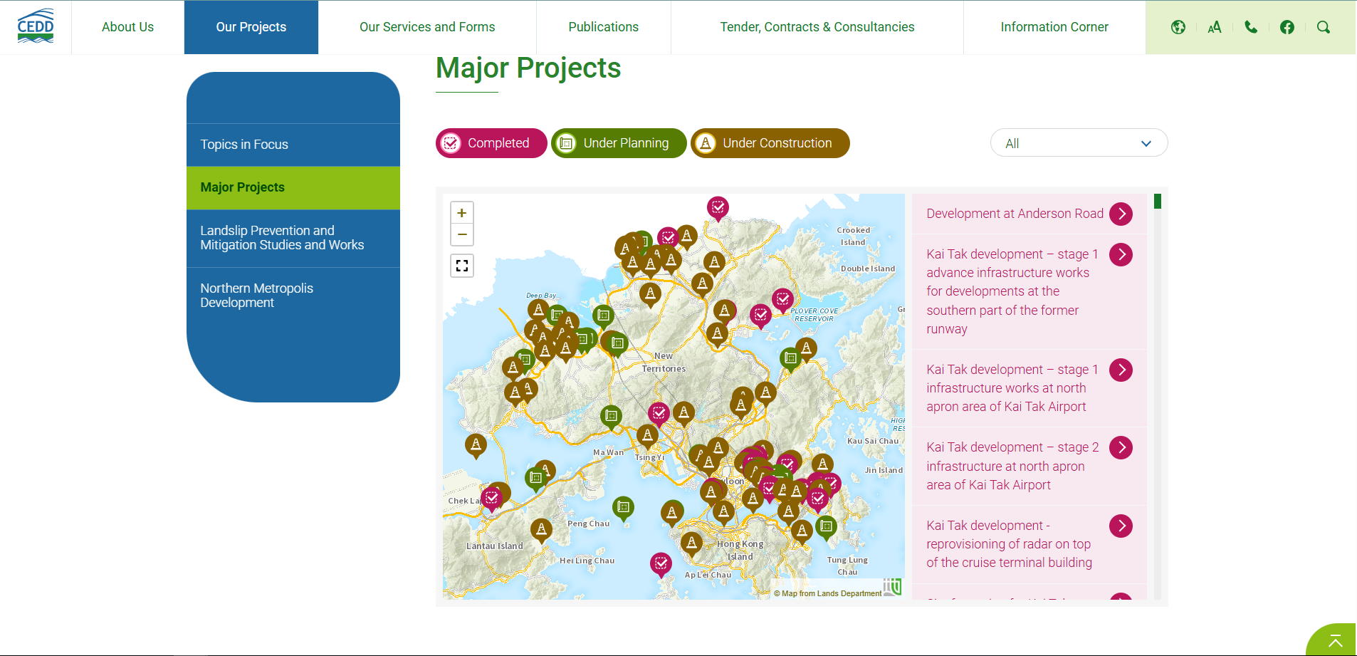 CEDD Major Projects